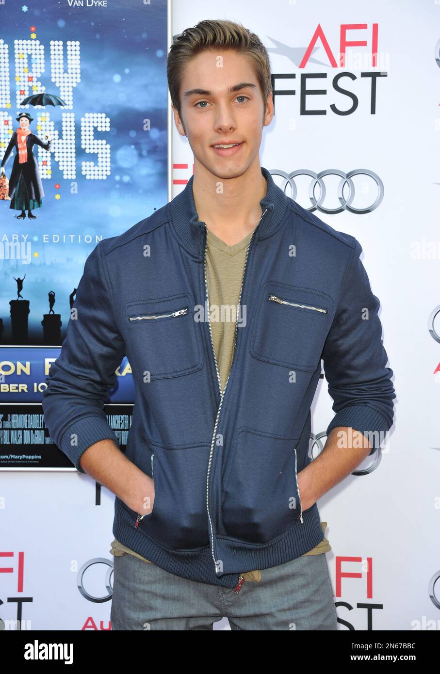 Austin North arrives at the "Mary Poppins" 50th anniversary ...
