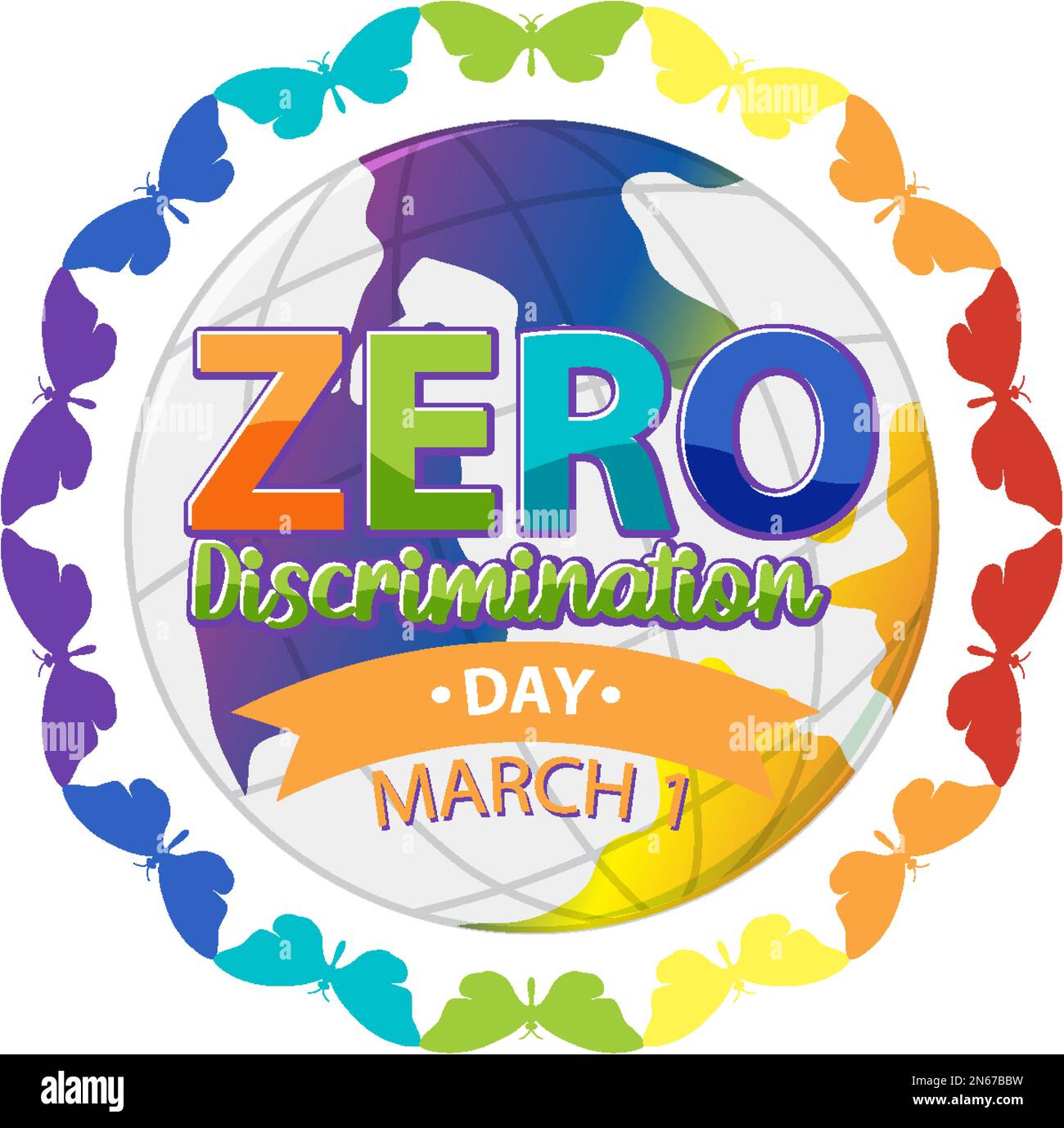 Zero discrimination day banner design illustration Stock Vector Image ...