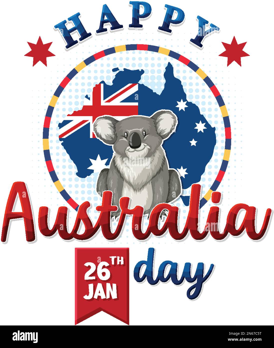 Happy Australia day banner design illustration Stock Vector Image & Art ...