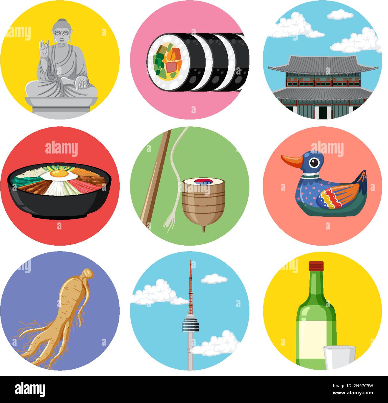 Korean element nation tradition symbol illustration Stock Vector Image ...