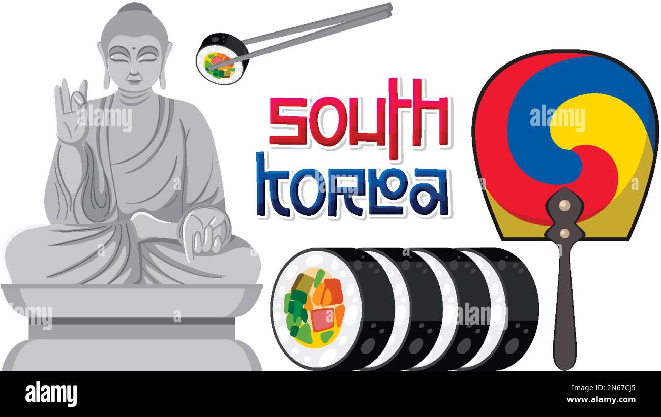 Korean element nation tradition symbol illustration Stock Vector Image ...