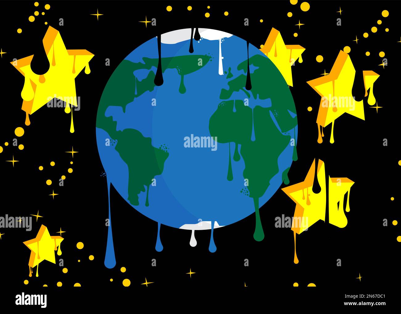 Planet Earth Graffiti. Abstract modern street art decoration ...