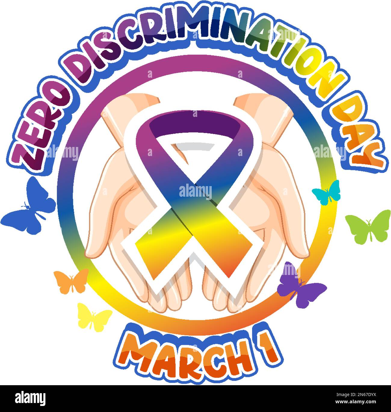 Zero discrimination day banner design illustration Stock Vector Image ...