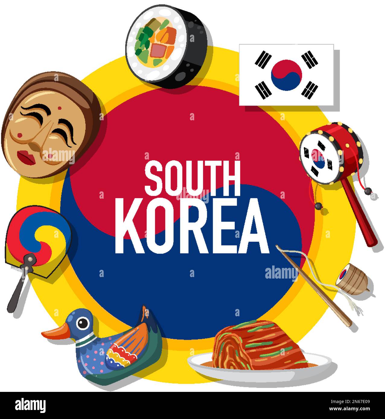 Korean element nation tradition symbol illustration Stock Vector Image ...