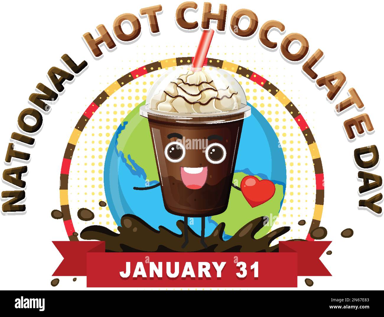 National Hot Chocolate Day Banner Design illustration Stock Vector ...