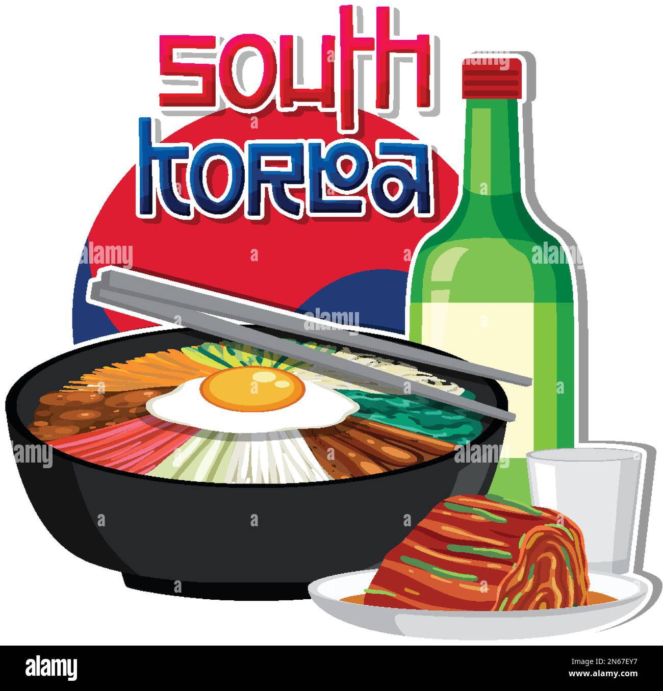 Korean traditional food vector illustration Stock Vector Image & Art ...