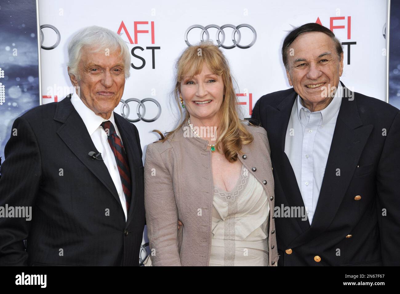 From left, Dick Van Dyke, Karen Dotrice, and Richard Sherman arrive at ...