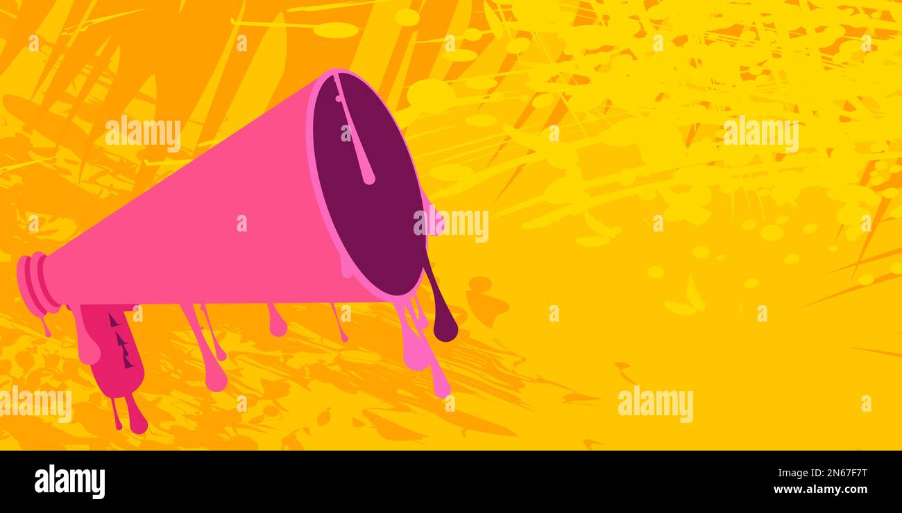 Megaphone Graffiti. Abstract modern Loudspeaker street art decoration ...