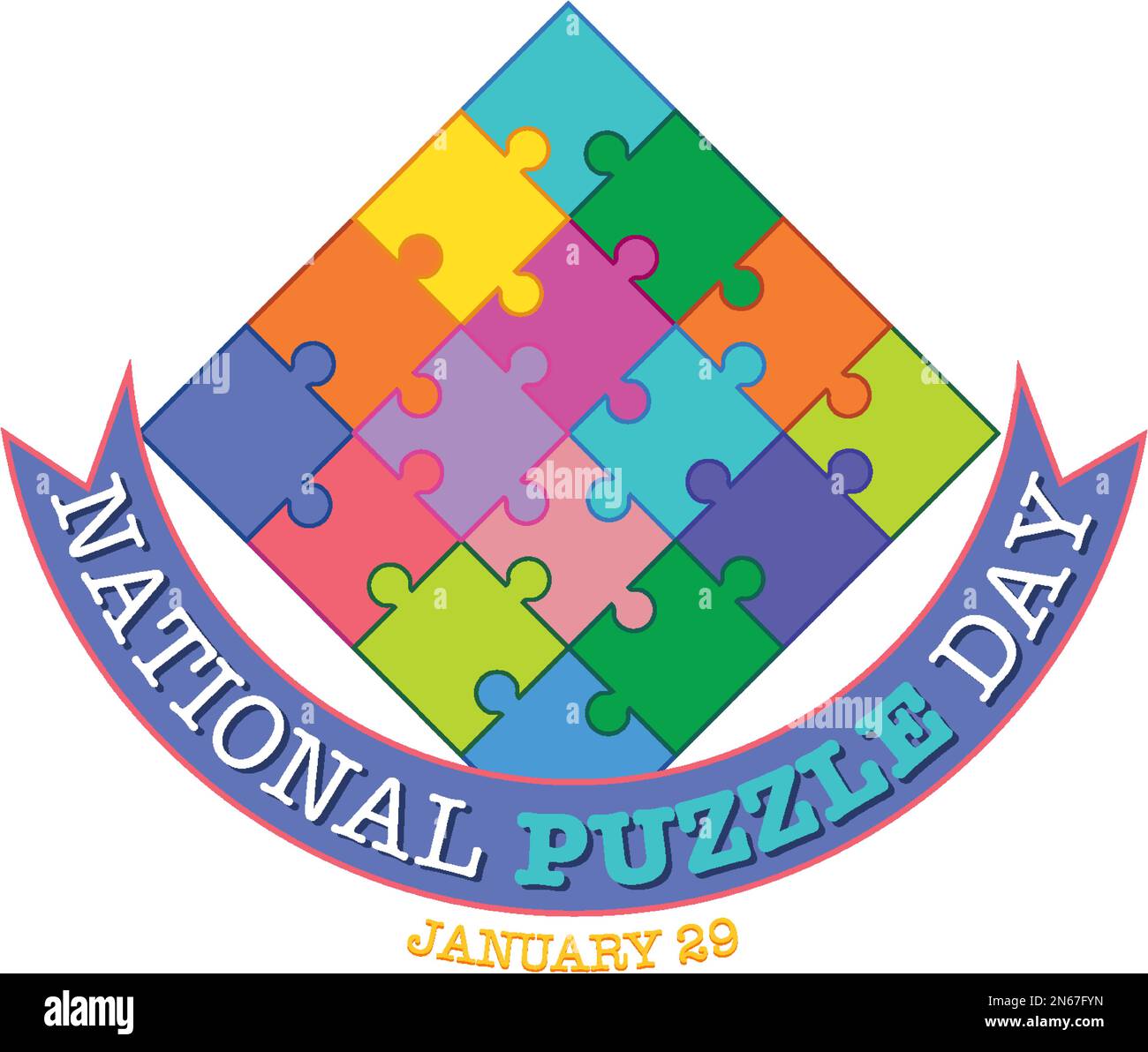 National Puzzle Day Banner Design illustration Stock Vector Image & Art ...