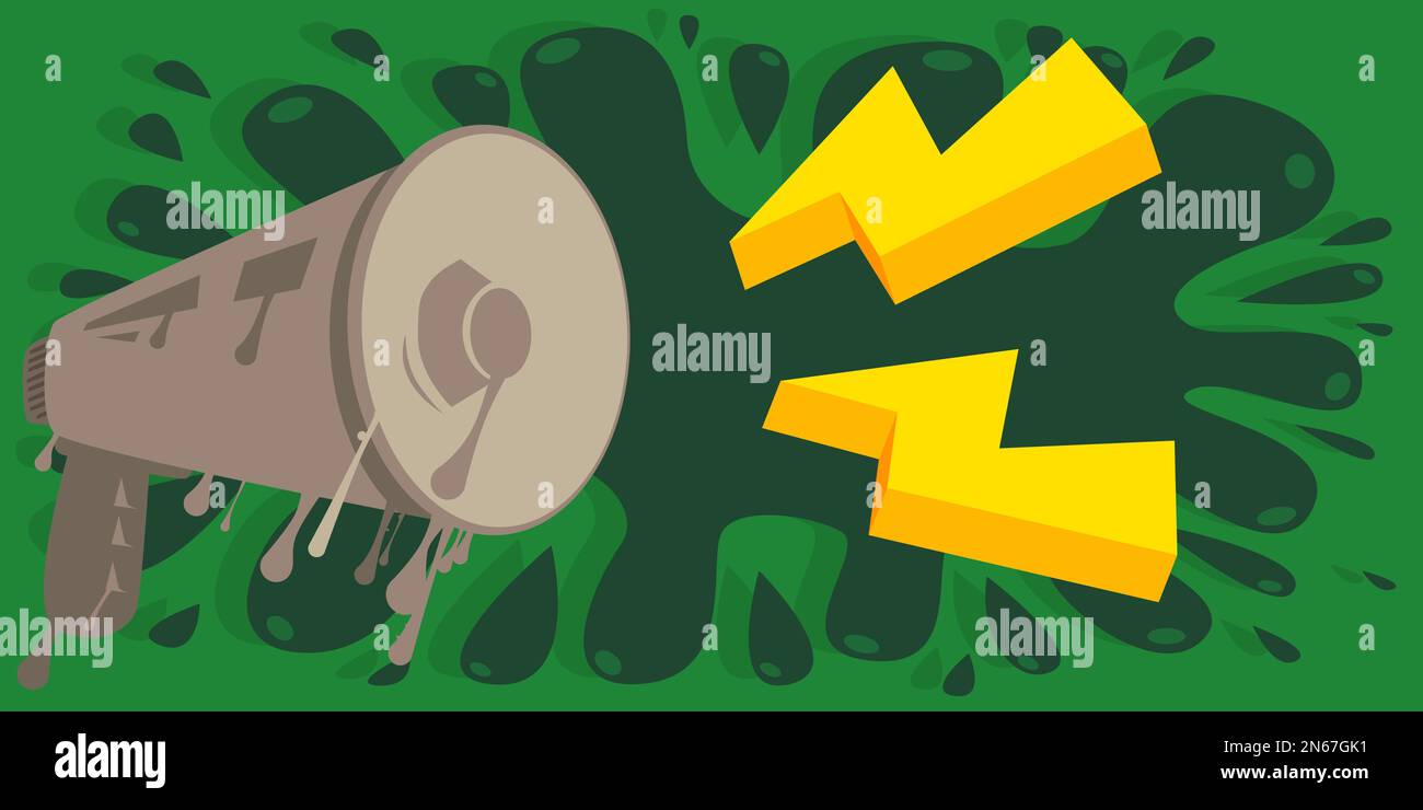 Megaphone Graffiti. Abstract modern Loudspeaker street art decoration ...