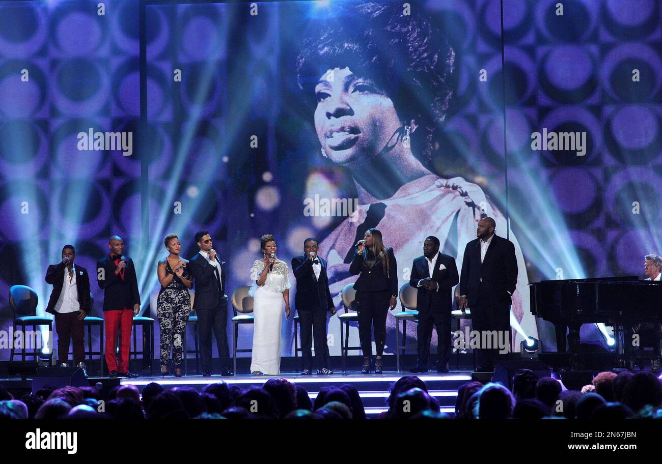 From left, Bobby V, Kenny Lattimore, Chrisette Michele, Eric Benet ...