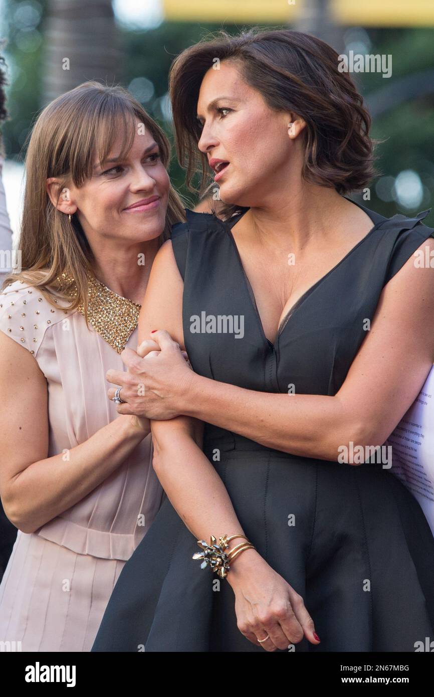 Actress Hilary Swank (L) and Mariska Hargitay attend Hargitay's Star ...
