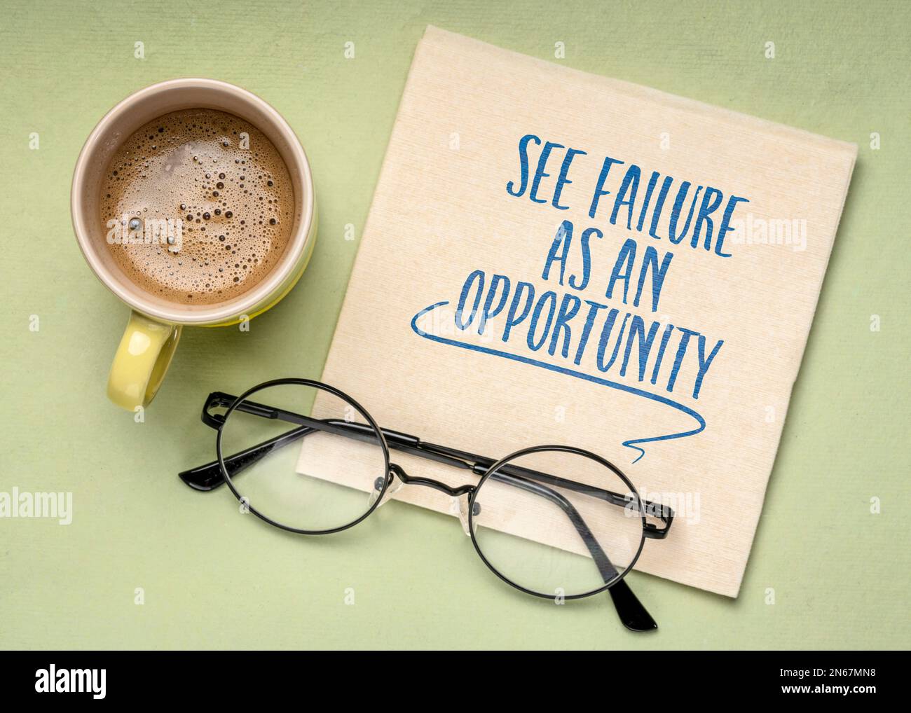 see failure as an opportunity - inspirational writing on a napkin with ...