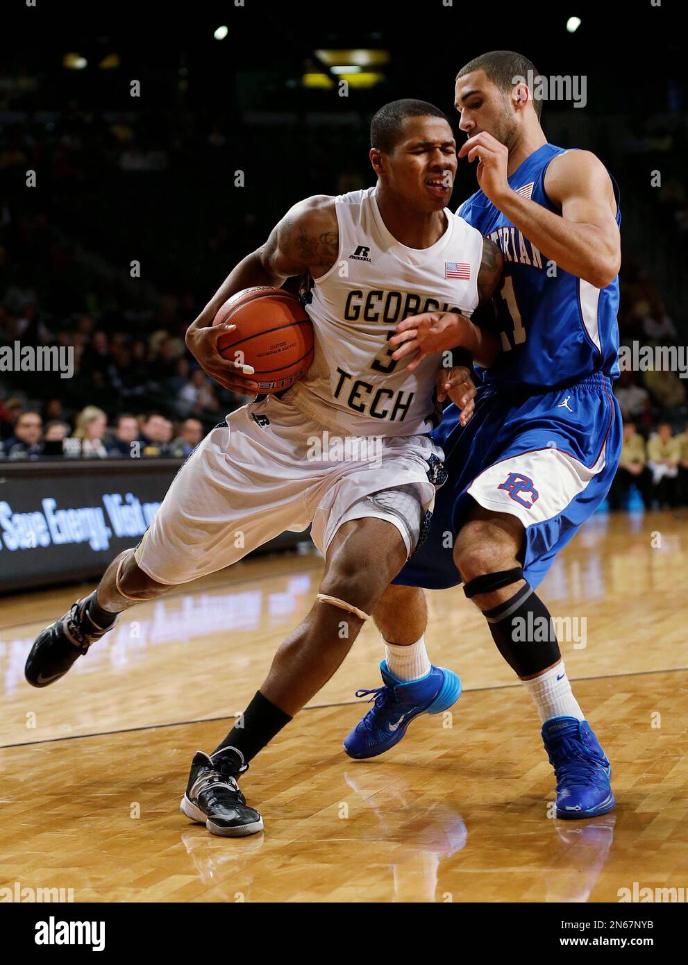 Georgia Tech guard/forward Marcus Georges-Hunt (3) is fouled by ...