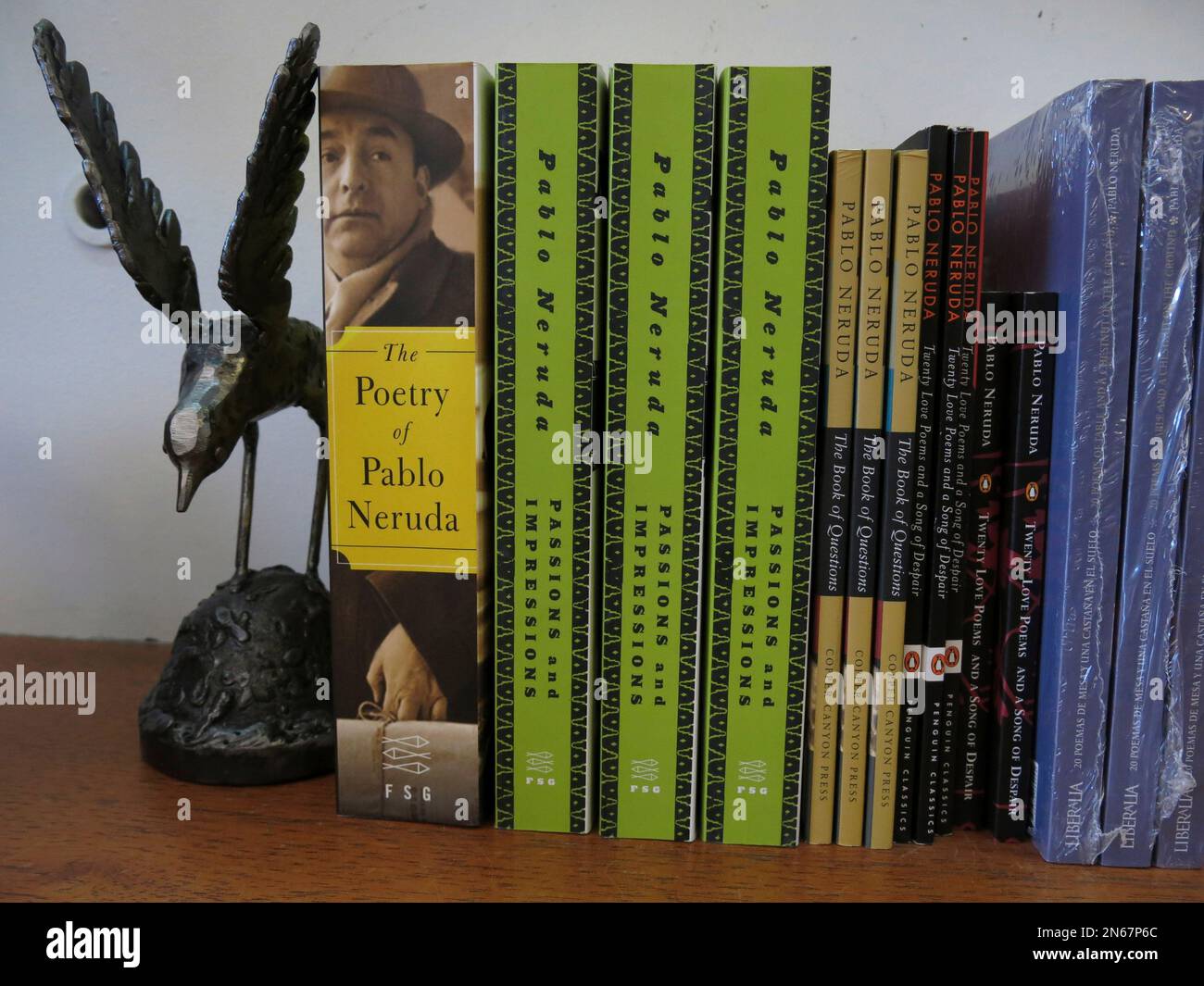Works by Chile's Nobel-Prize winning poet Pablo Neruda are displayed ...