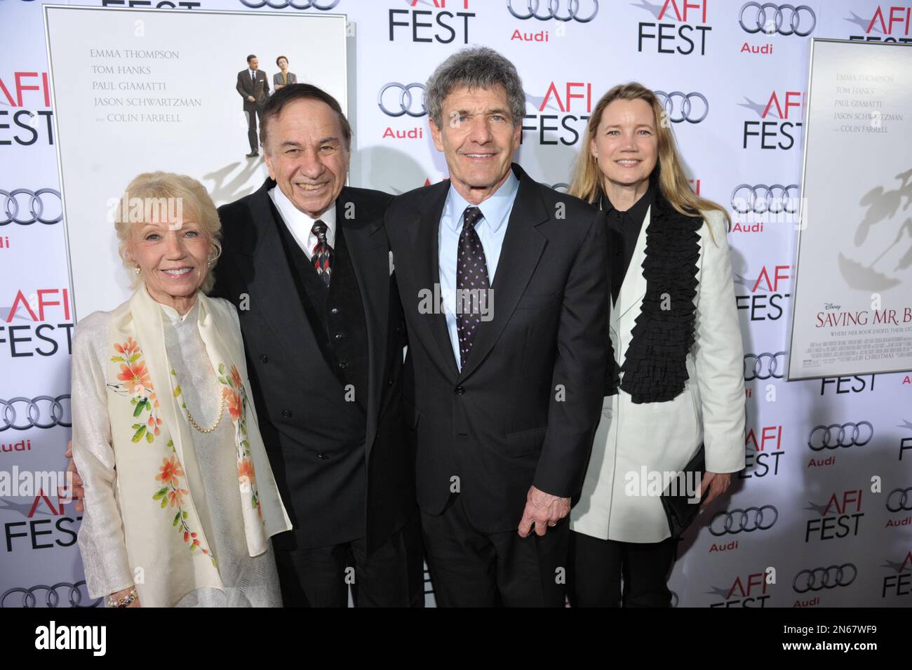 (L-R) Elizabeth Sherman, composer Richard M. Sherman, Alan Horn ...