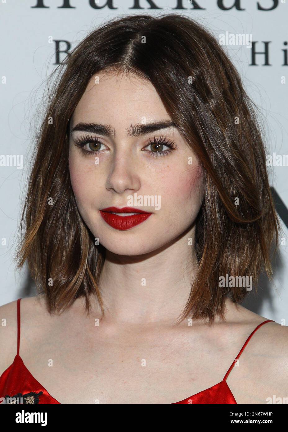 Actress Lily Collins arrives at Flaunt Magazine's "The Battle Issue ...