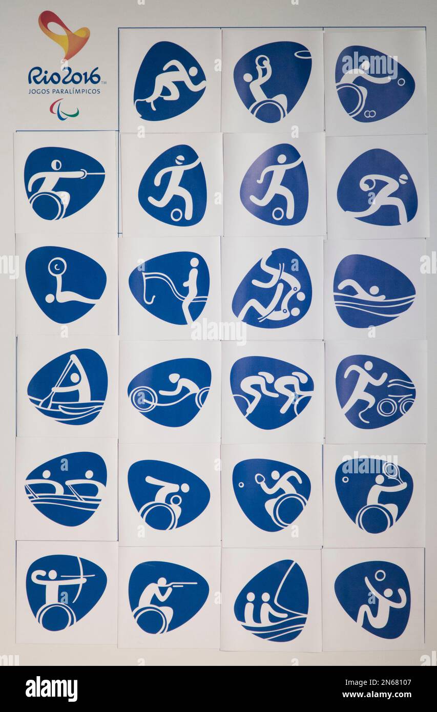 Pictogram icons that will be used at the Rio 2016 Paralympic Games are ...