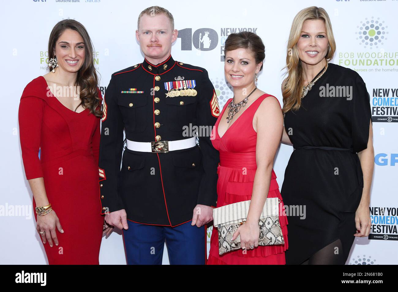 Rachel O'Hern, left, Marine Staff Sergeant Daniel Ridgeway, his wife ...