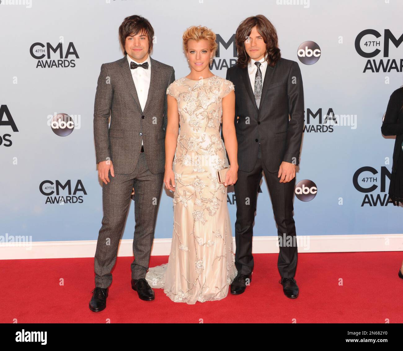 The Band Perry, from left, Neil, Kimberly and Reid Perry arrive at the ...