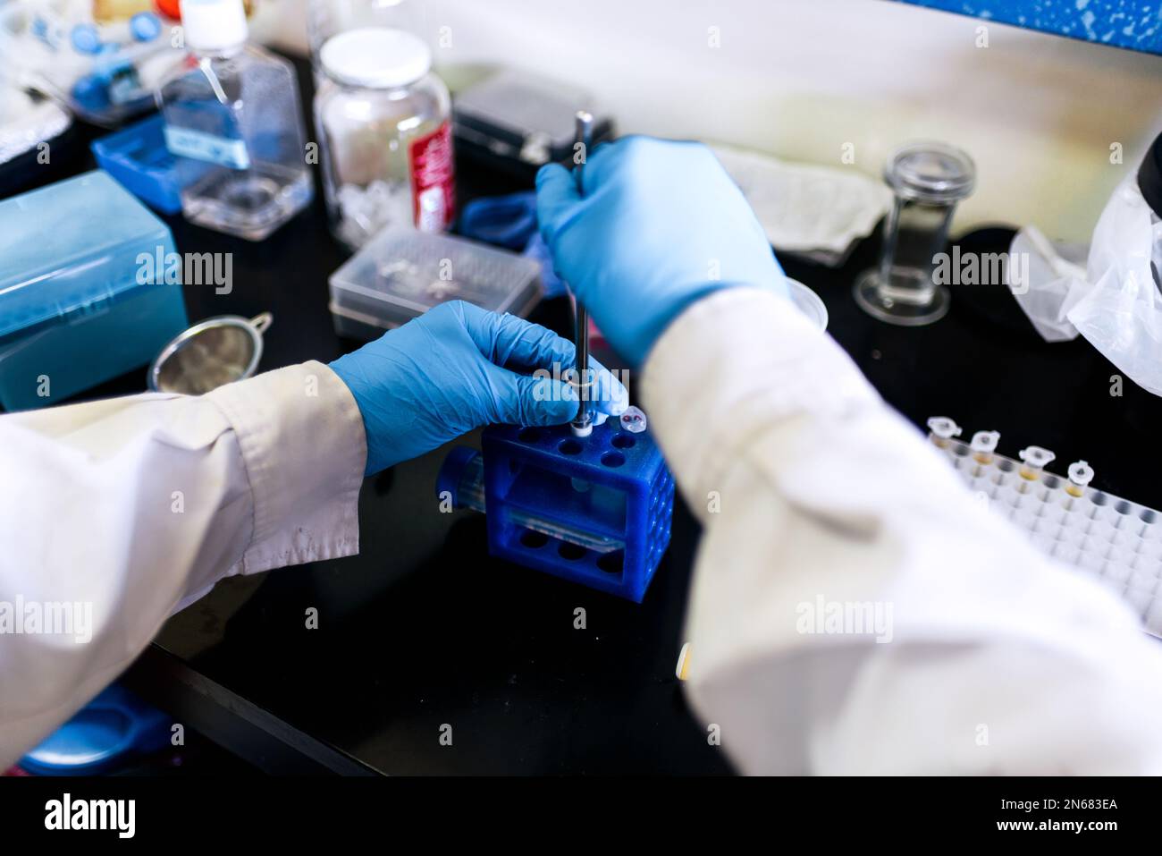 Close Up Biology Laboratory Equipment Stock Photo - Alamy