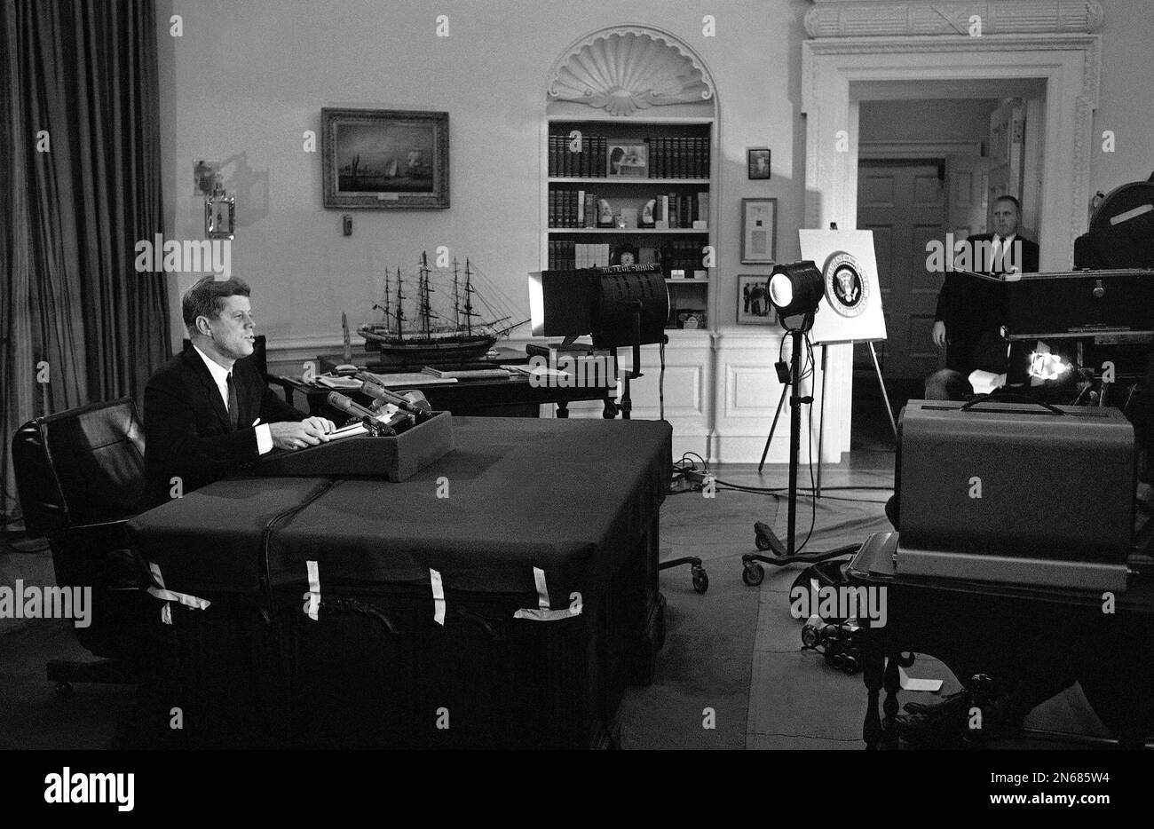 FILE - In this Oct. 22, 1962 file photo, U.S. President John F. Kennedy ...