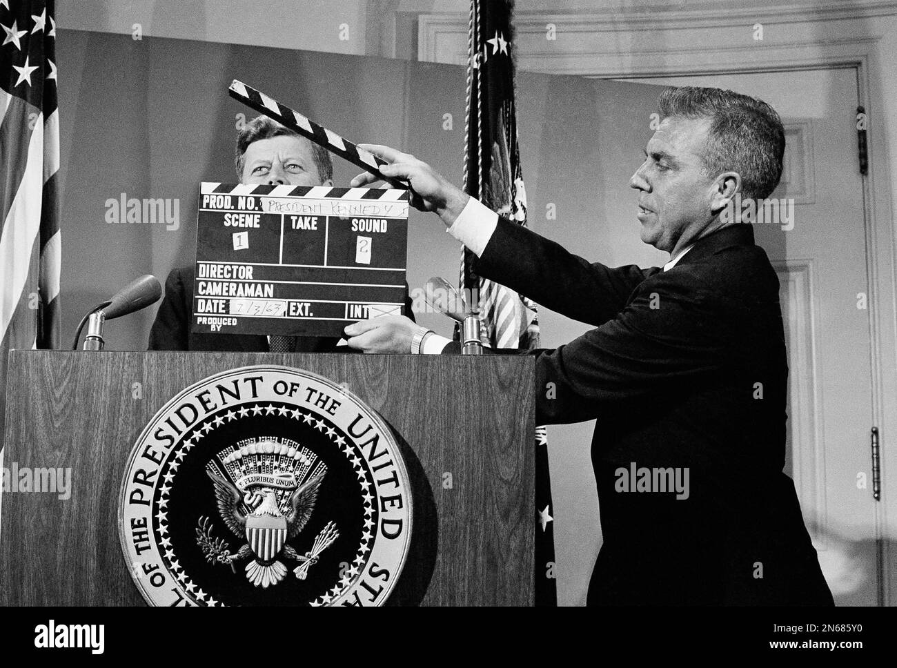 FILE - In this July 3, 1963 file photo, U.S. President John F. Kennedy ...