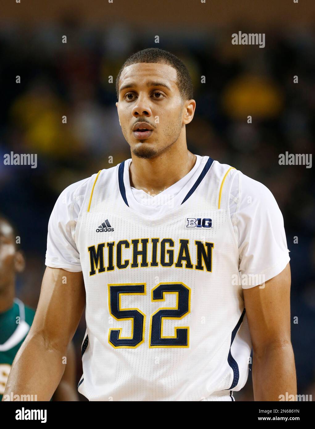 Michigan Wolverines forward Jordan Morgan plays against Wayne State in ...