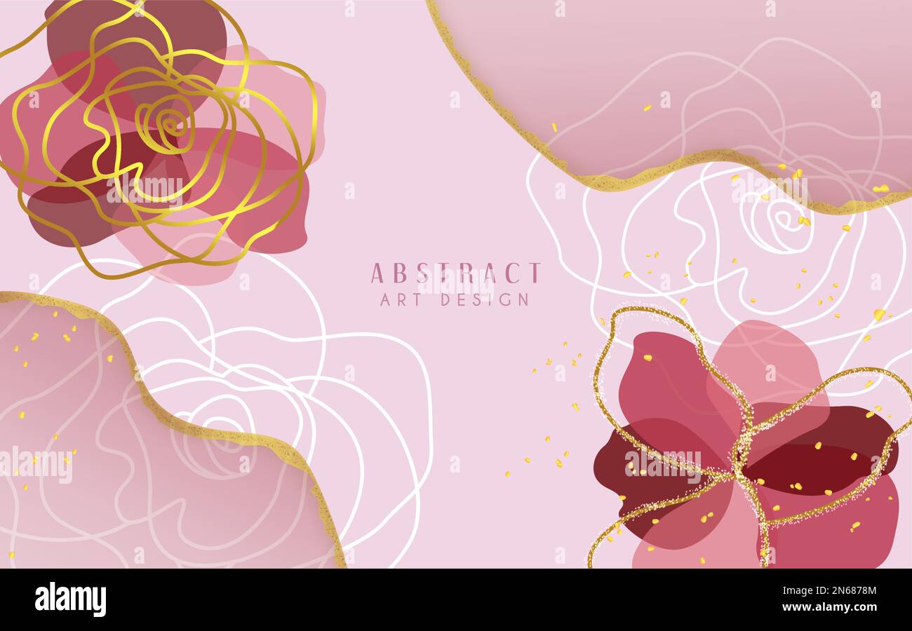 Abstract art design. Abstract art design text with roses flower element ...