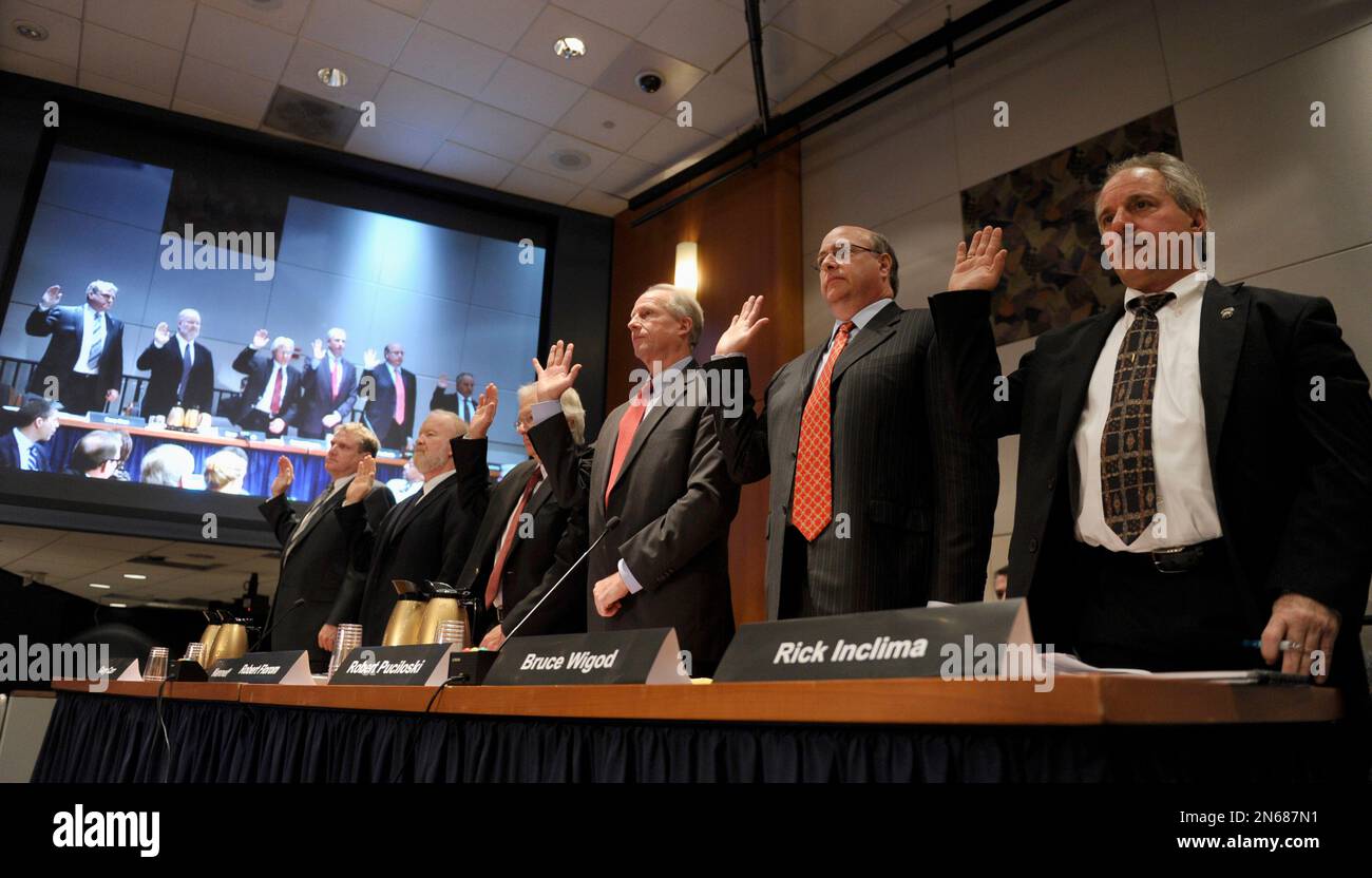 The first panel of witnesses are sworn in prior to testifying before ...