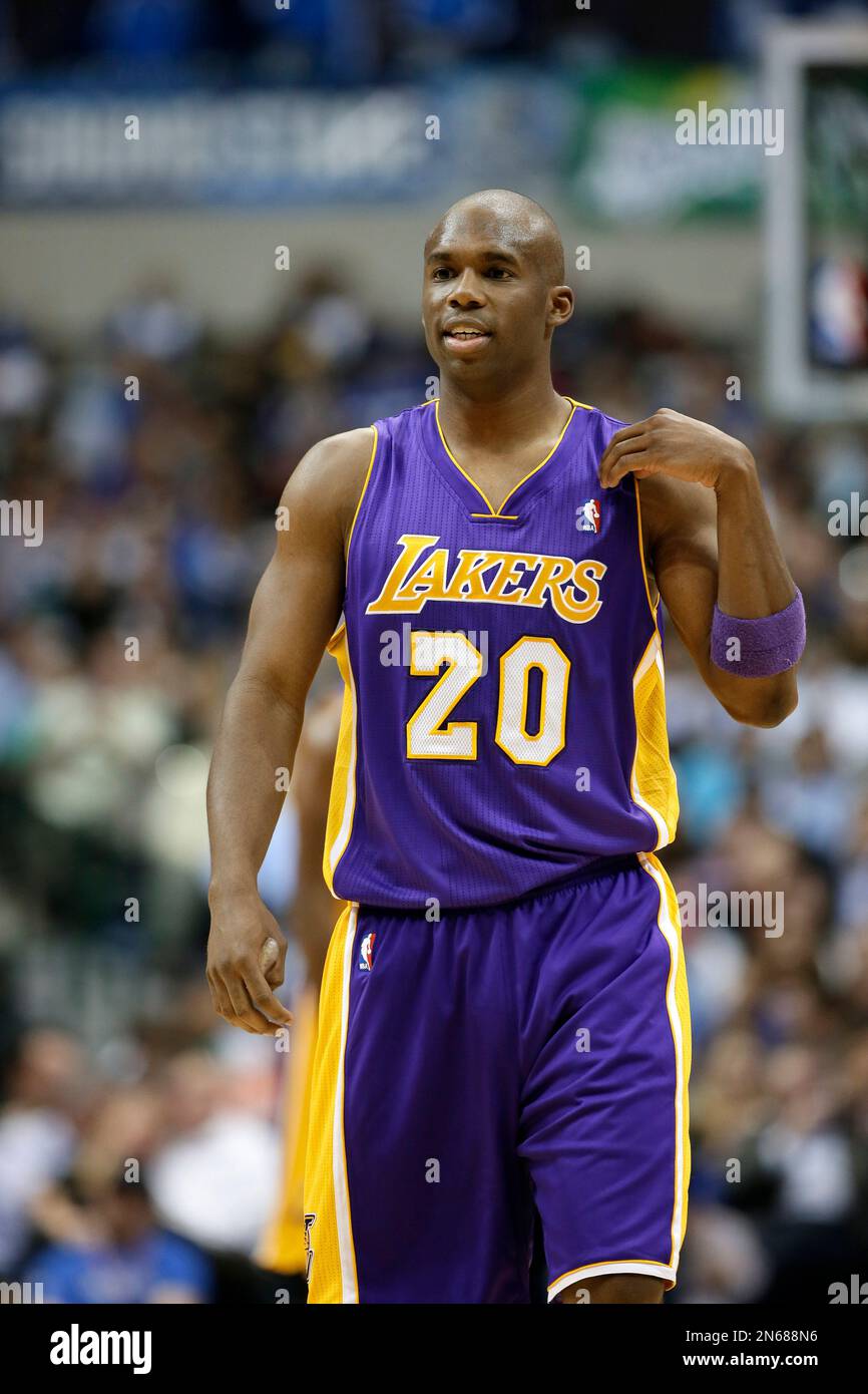 Los Angeles Lakers' Jodie Meeks (20) walks up court during an NBA ...