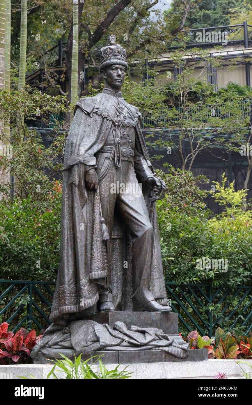 Vertical view of a bronze statue of King George VI, Zoological and ...