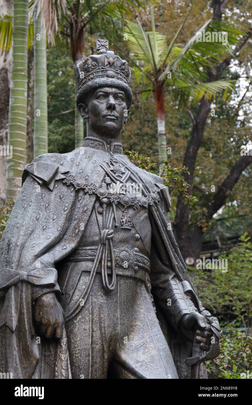 Vertical view of a bronze statue of King George VI, Zoological and ...
