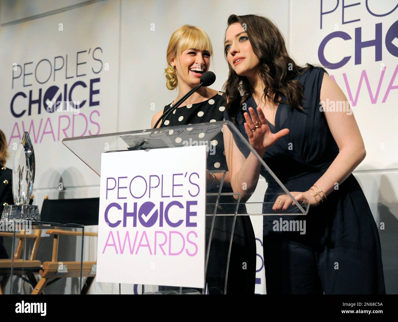 Beth Behrs, left, and Kat Dennings, cast members in the television ...