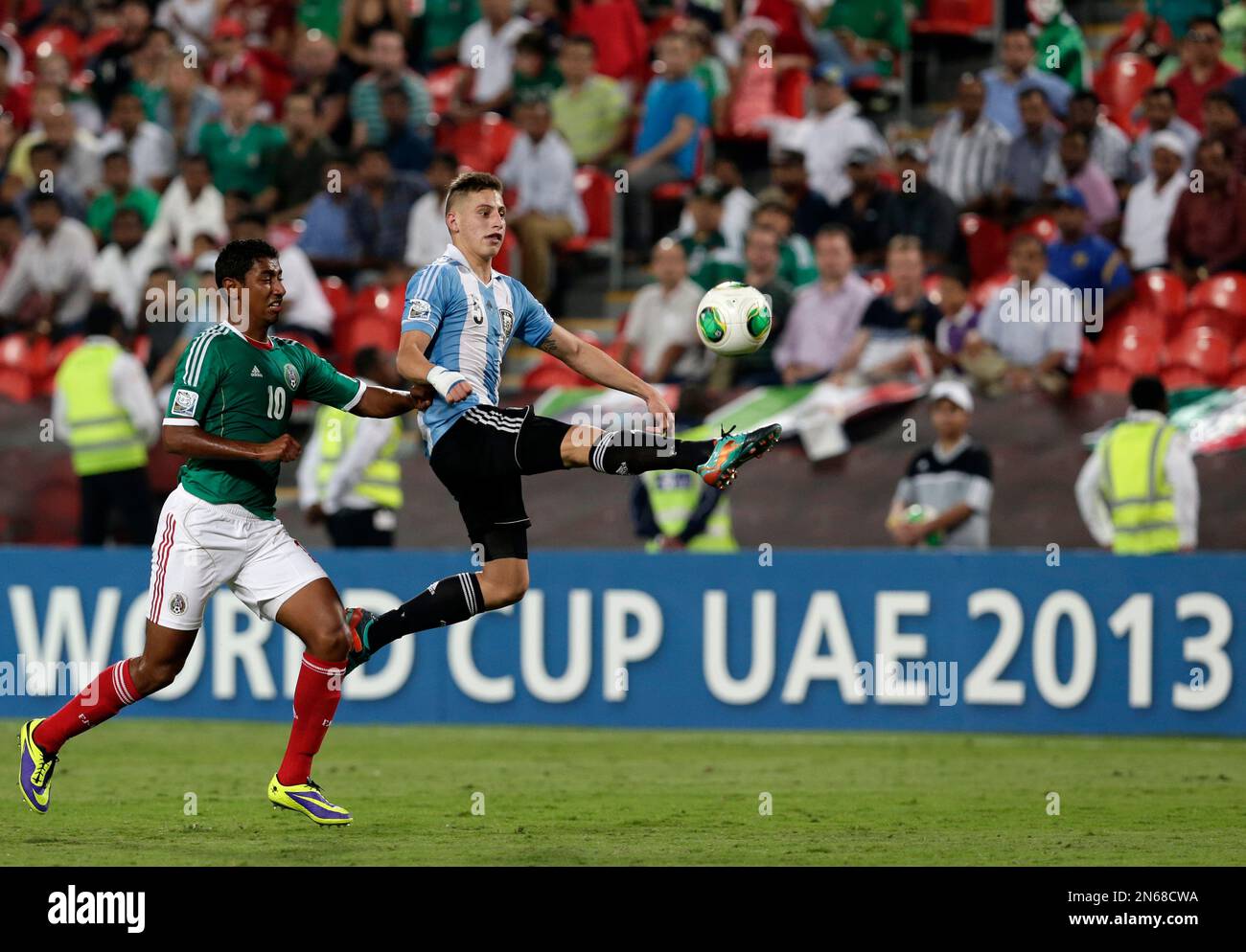 Argentina's German Ferreyra, right, and Mexico's Marco Granados fight ...