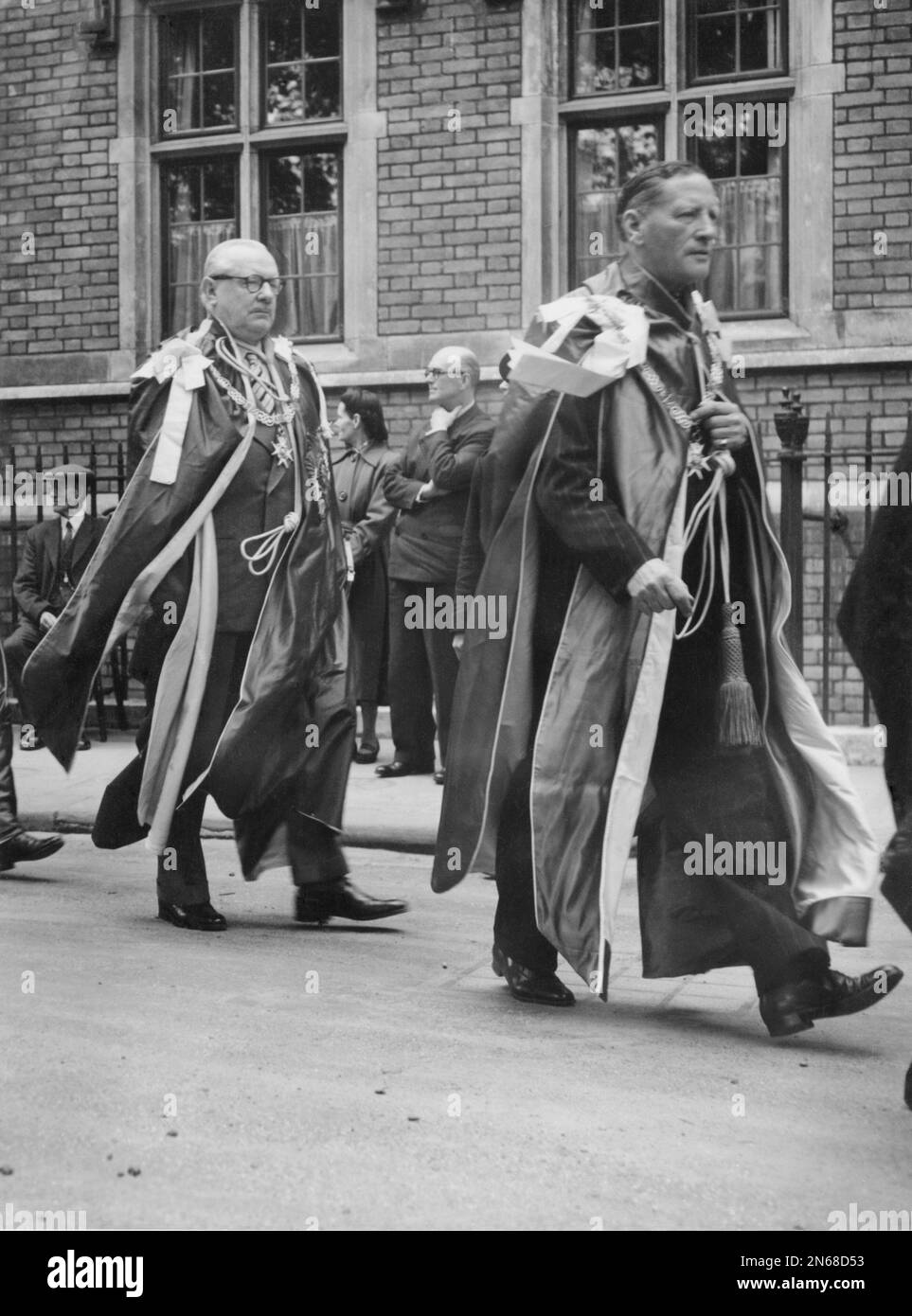 Field Marshal Sir Claude Auchinleck, right, is followed by Air Marshal ...
