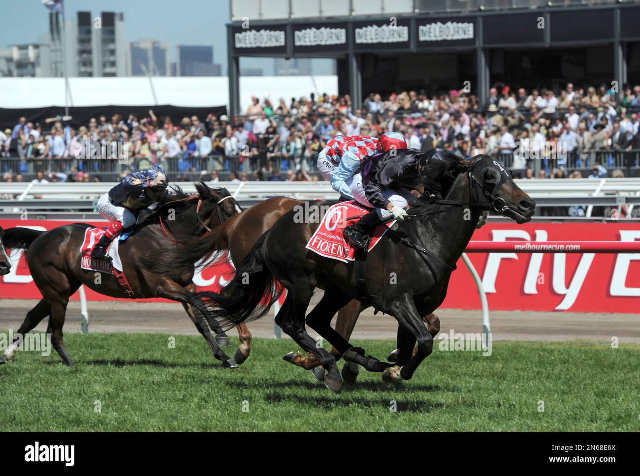 Fiorente (6), ridden by Australian jockey Damien Oliver, crosses the ...