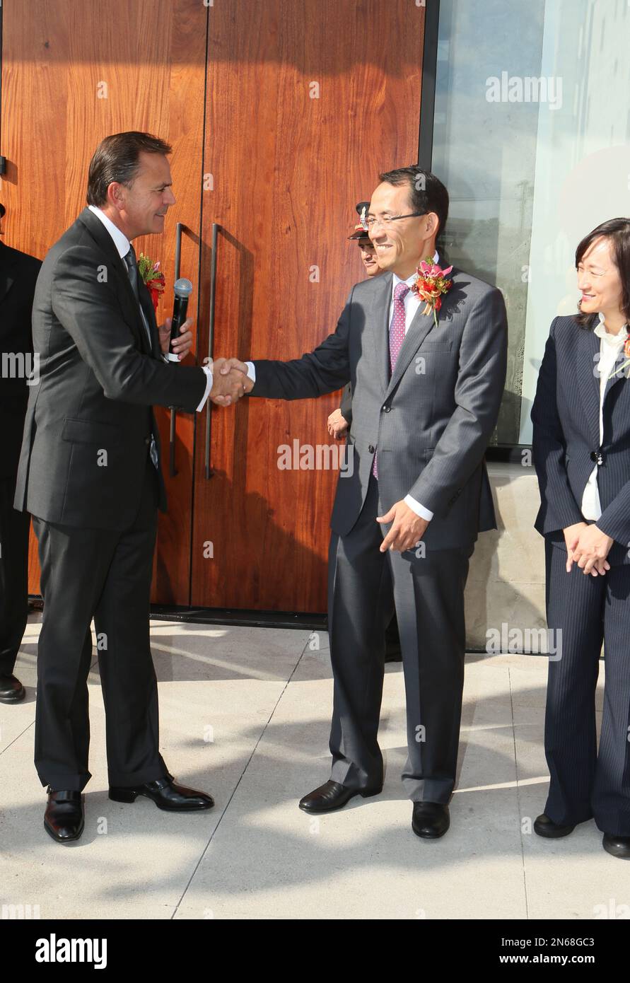 Rick Caruso and Frank Yang at the ribbon cutting ceremony for the grand ...