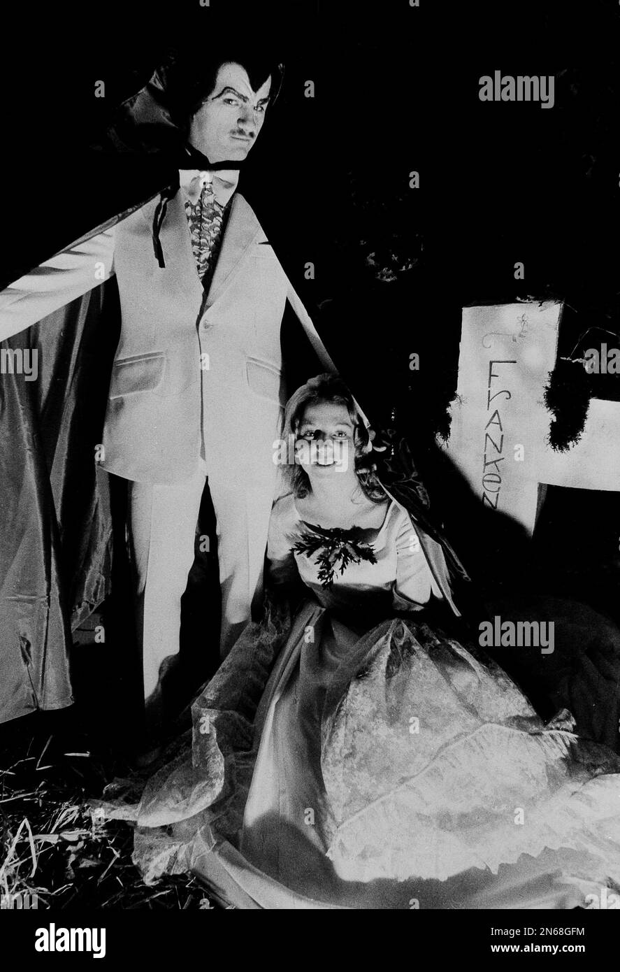 The bride wore white and the groom rose out of a coffin at a real ...