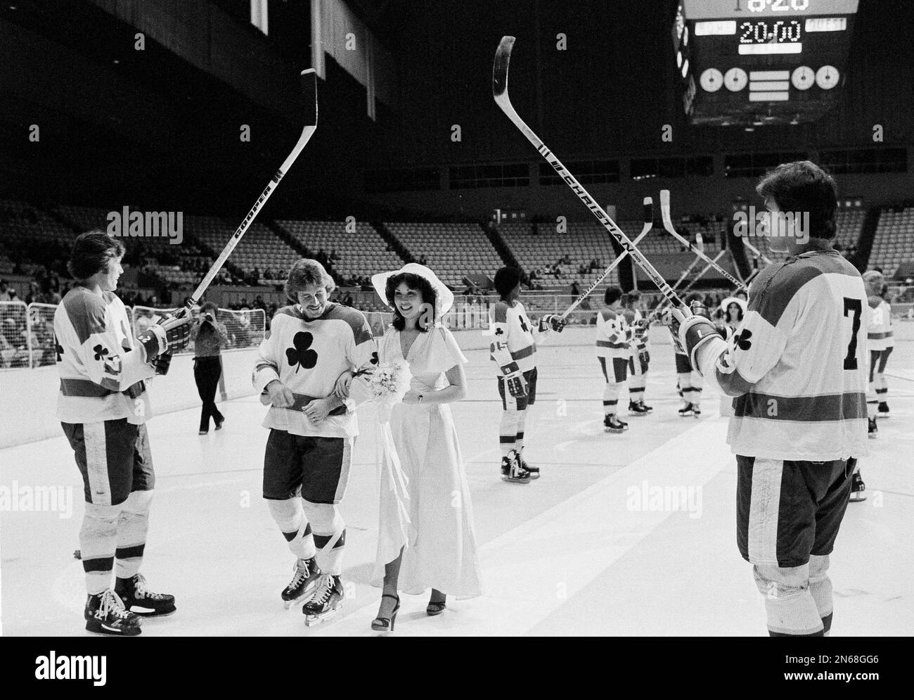 San Francisco Shamrock player Greg Post is honored with hockey sticks ...