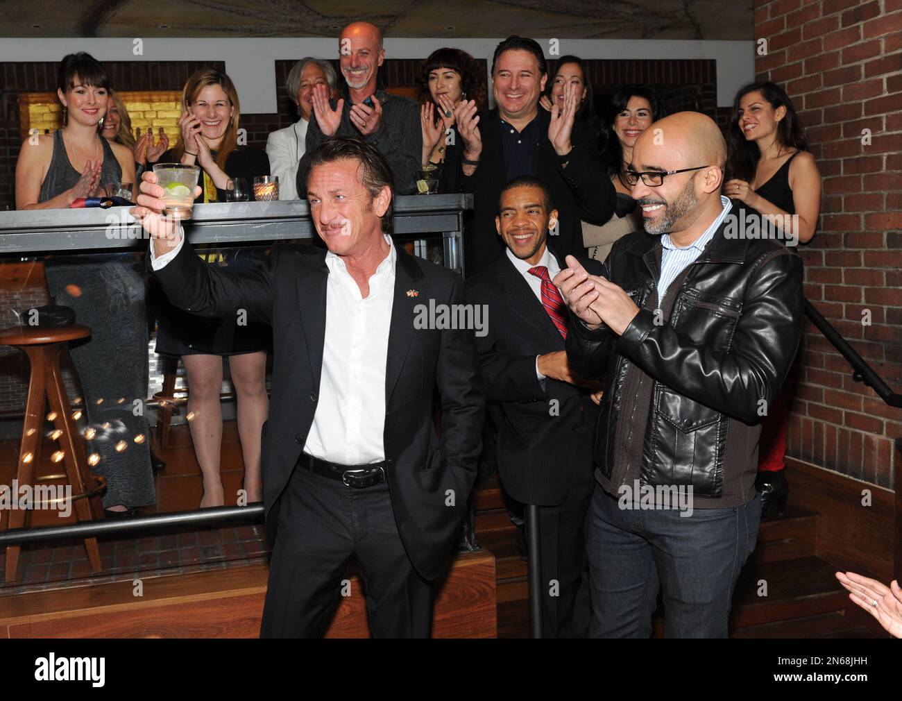 J/P HRO founder and actor Sean Penn gives a toast with the Haitian ...