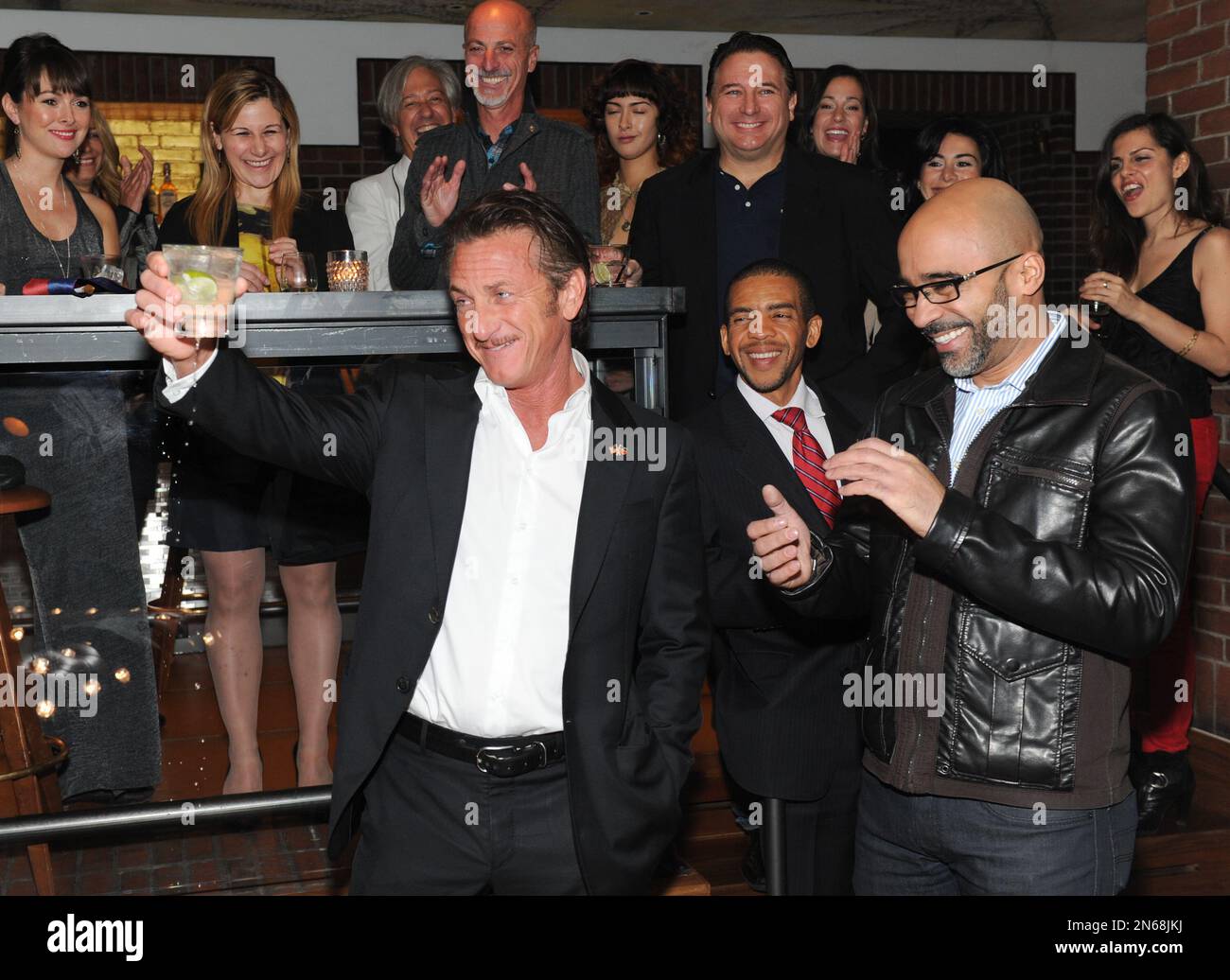 J/P HRO founder and actor Sean Penn gives a toast with the Haitian ...