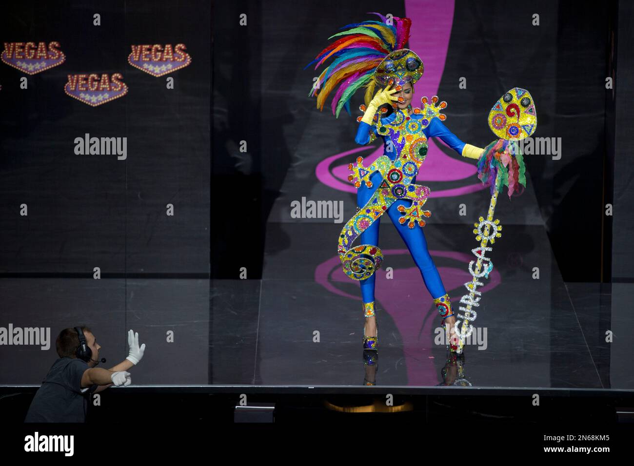 Miss Curacao Eline de Pool presents her outfit, during the national ...