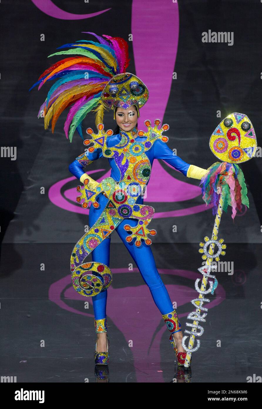 Miss Curacao Eline de Pool presents her outfit, during the national ...