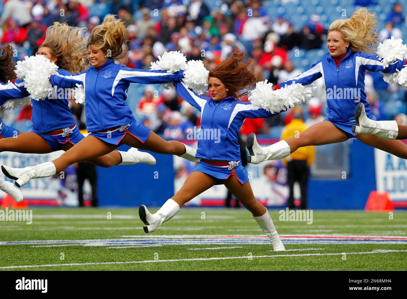 The Buffalo Bills cheerleaders, the Buffalo Jills, perform on the field ...