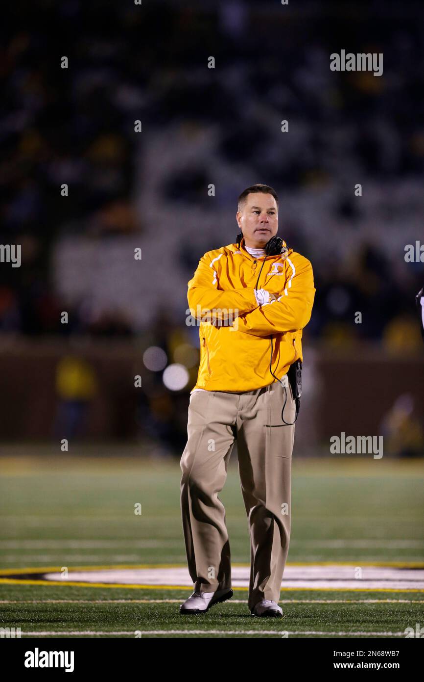 Tennessee head coach Butch Jones waits to talk to an official during ...
