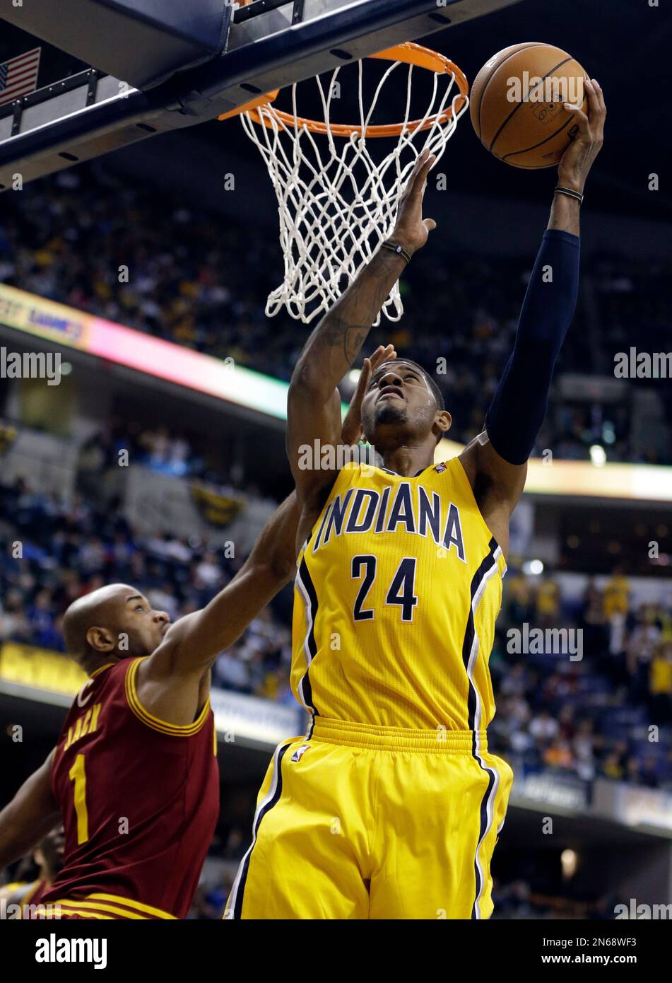 Indiana Pacers' Paul George (24) puts up a shot against Cleveland ...