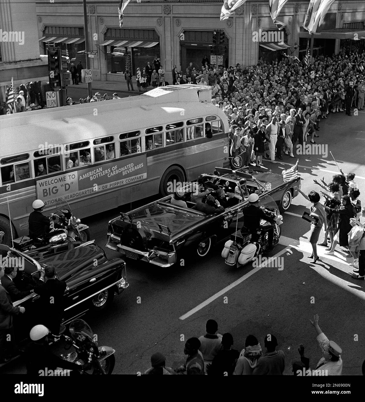 FILE - In this Nov. 22, 1963 file photo, President John F. Kennedy and ...