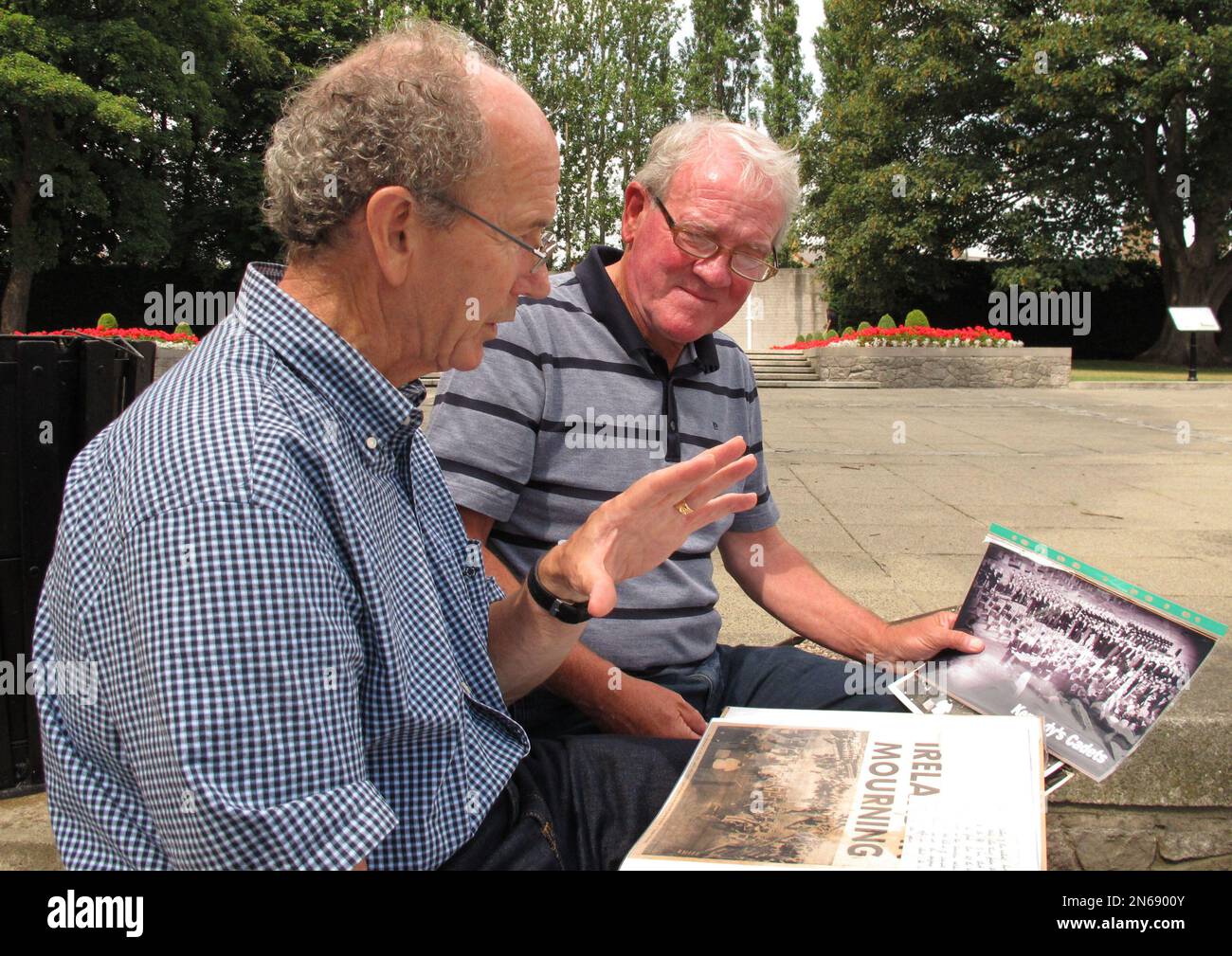 In this July 17, 2013 photo, former cadets Peter McMahon, left, and ...