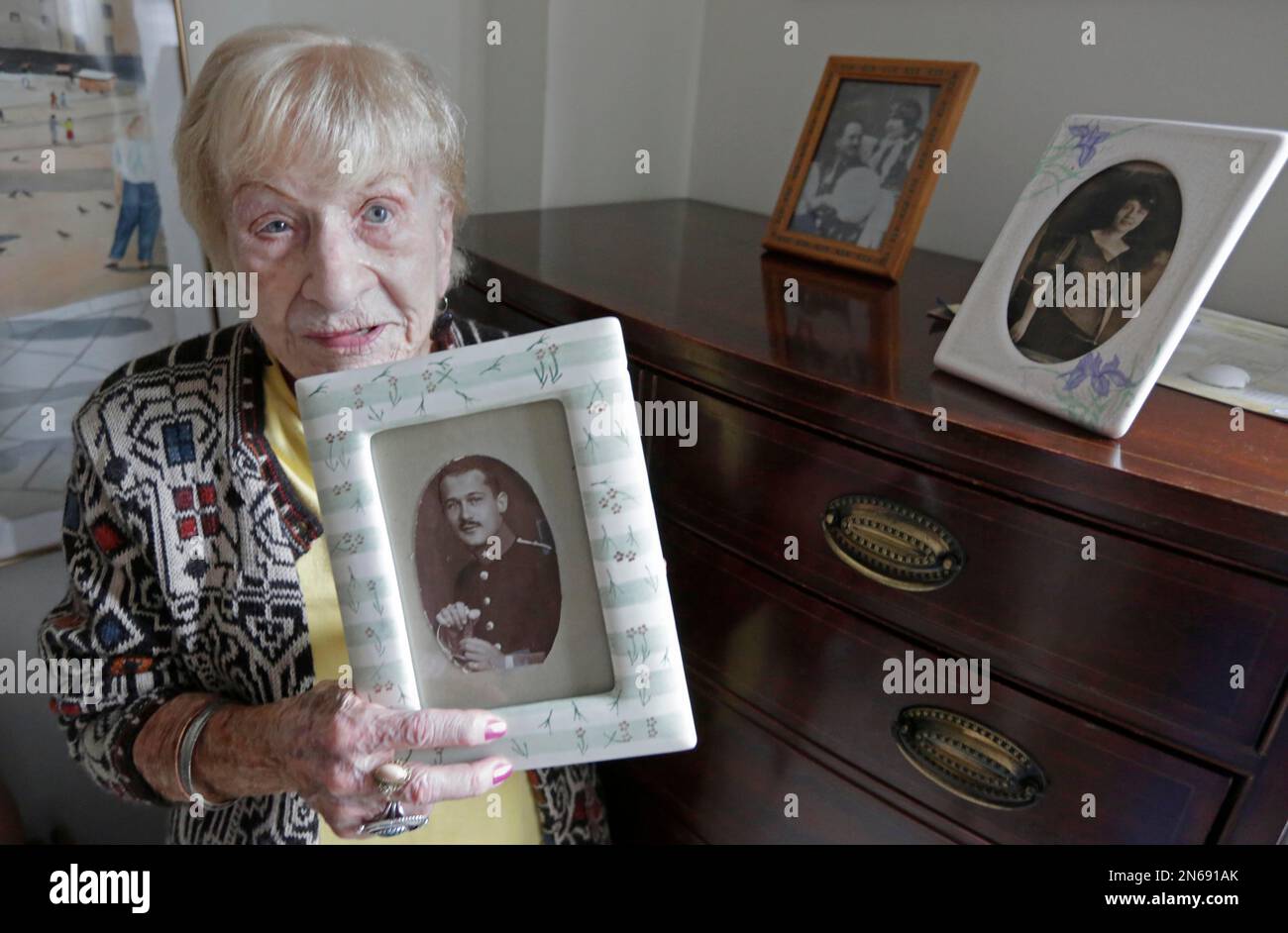 FILE - In this July 30, 2013 file photo, Holocaust survivor 92-year-old ...